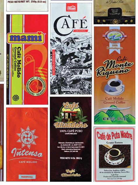 COFFEE POSTER of Puerto Rican Brands. A Collage of 35 Coffee Bags From ...
