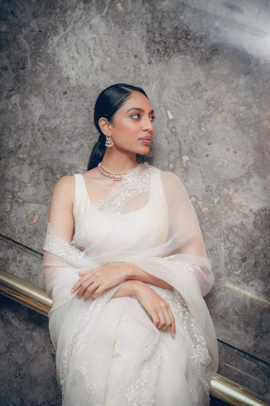 Sabyasachi White Crystal Pure Organza Saree with ZARI WEAVING | Etsy