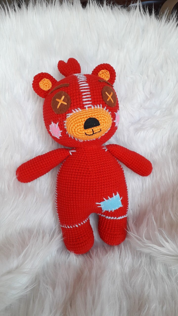 Toys & Games Toys Stuffed Animals & Plushies Red Teddy Bear JJ ...