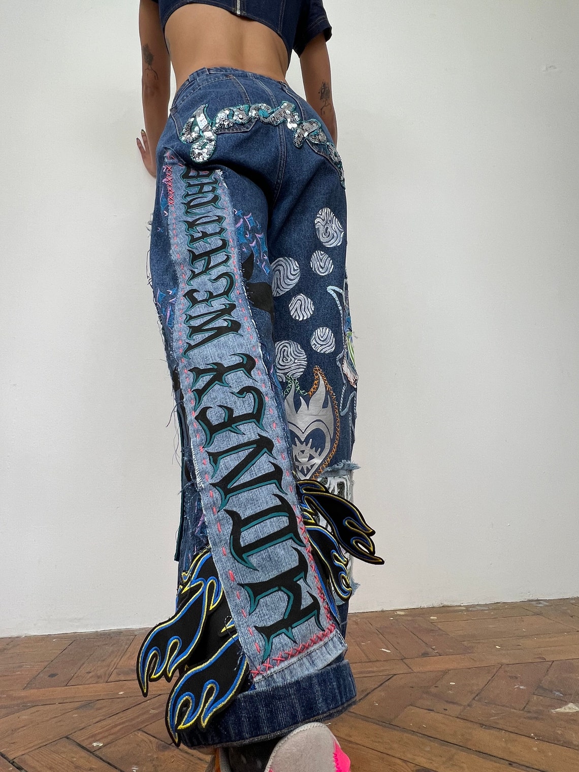 Honey We Hit the JACKPOT Up-cycled, Hand-painted and Patchwork Custom ...