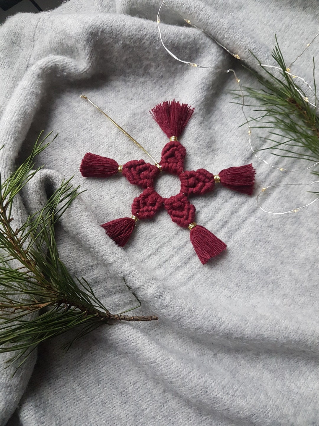 Macrame Christmas Ornaments - Unique Gift Ideas - Christmas Tree Decor ...