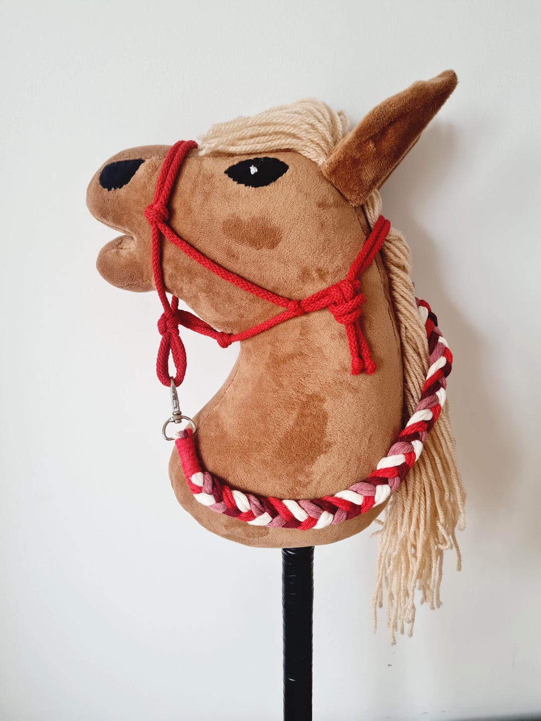 Red Hobby Horse Halter & Reins Set – Adjustable Rope Tack - Etsy