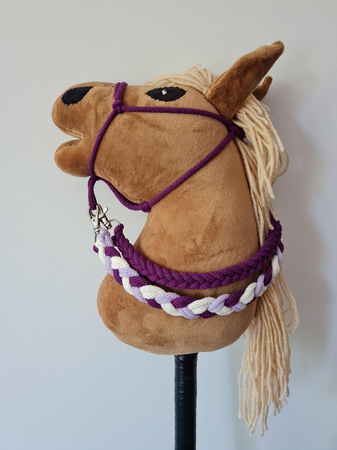 Handmade Macrame Hobby Horse Halter Set: Purple Stick Horse Bridle - Etsy