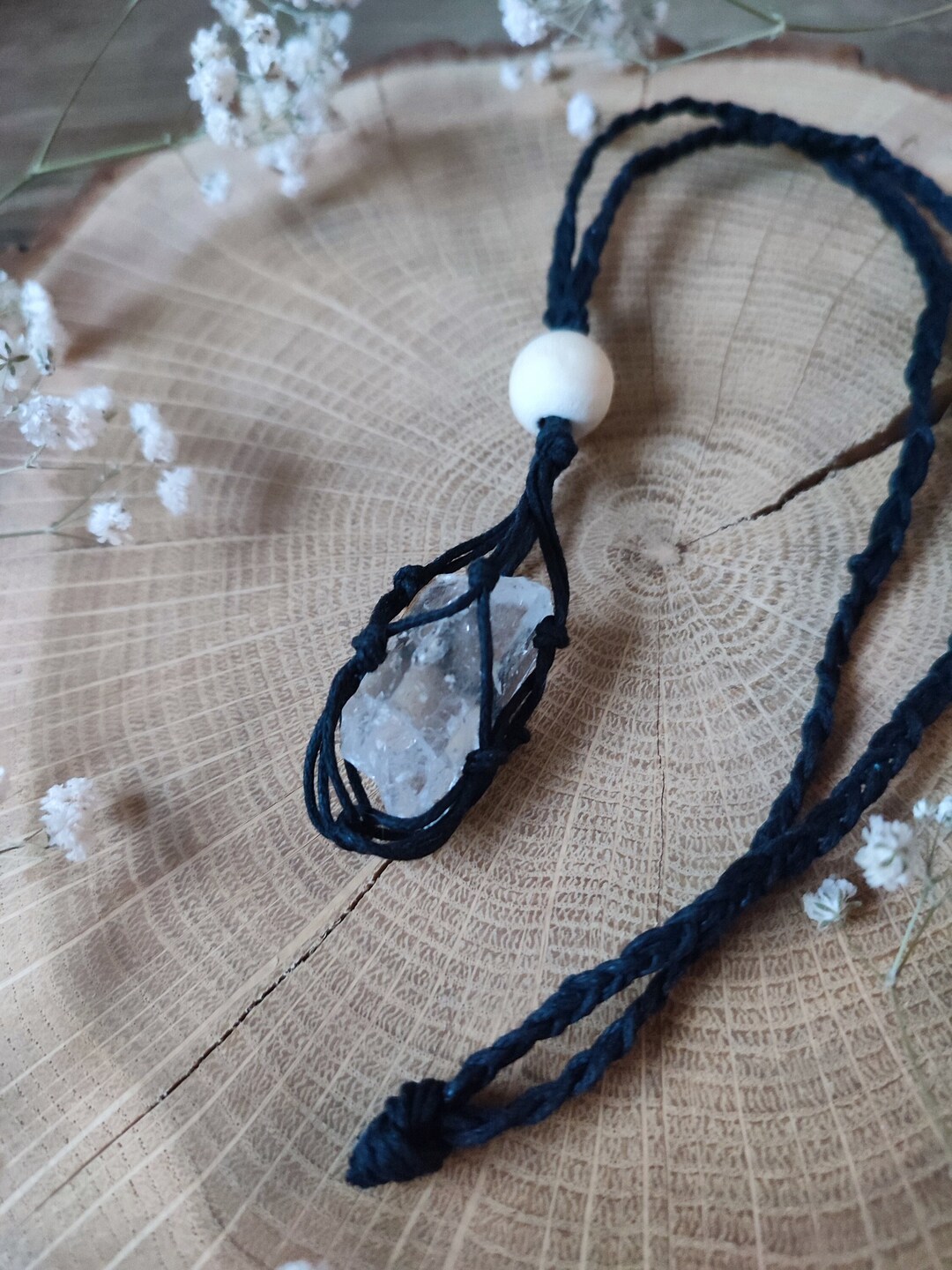 Fiber Stone Pouch, Healing Rock Holder, Natural Crystal Display, Black ...