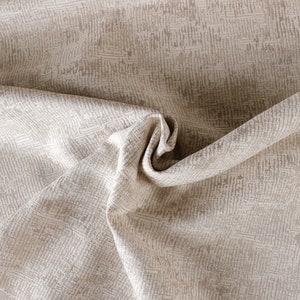 Creamy White Striated Chenille Upholstery Fabric by the Yard - for Home ...