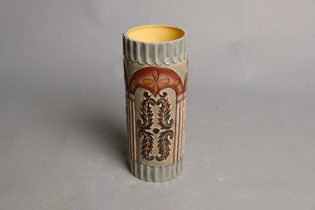 Columns and Ferns-ceramic Vase for Home Decoration, Ceramic Art Vase ...
