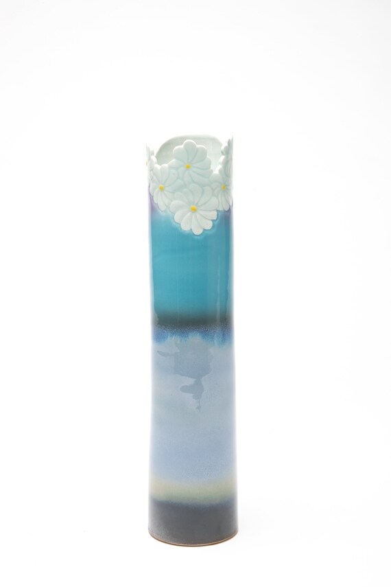Contemporary Daisy Vase Porcelain Art Piece Collectible - Etsy