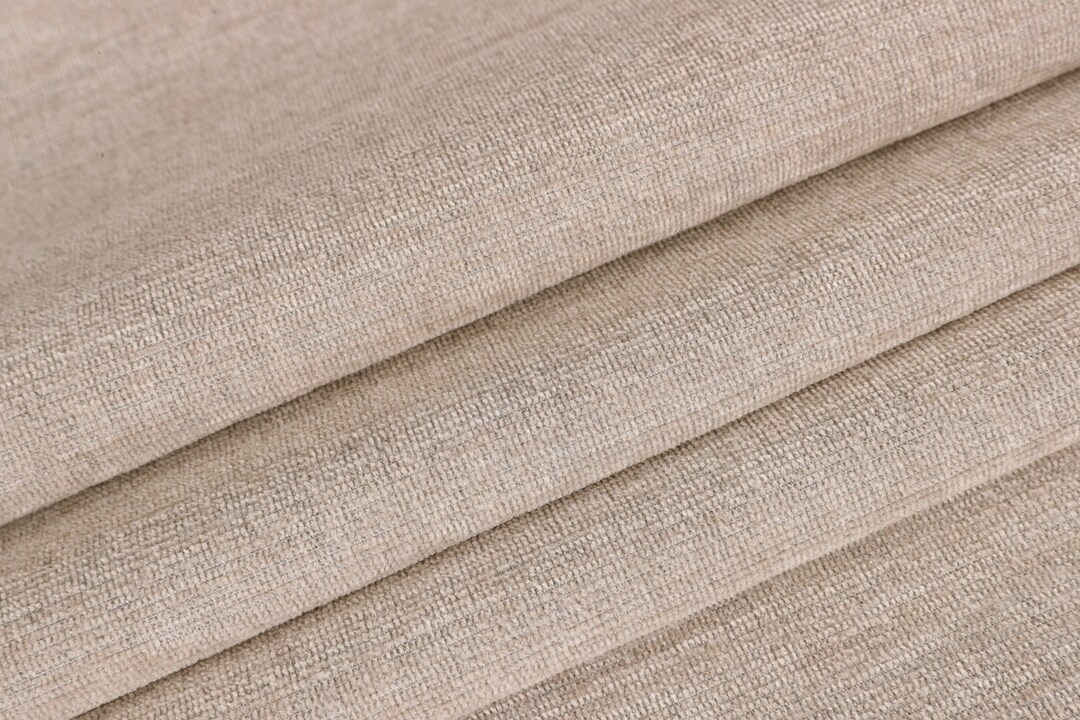 Beige Plush Chenille Upholstery Fabric by the Yard-for Home Decor ...