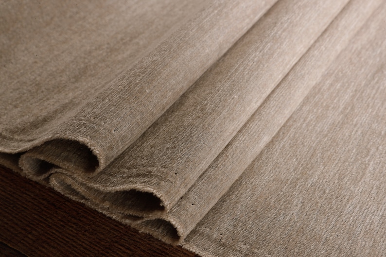 Beige Plush Chenille Upholstery Fabric by the Yard-for Home Decor ...