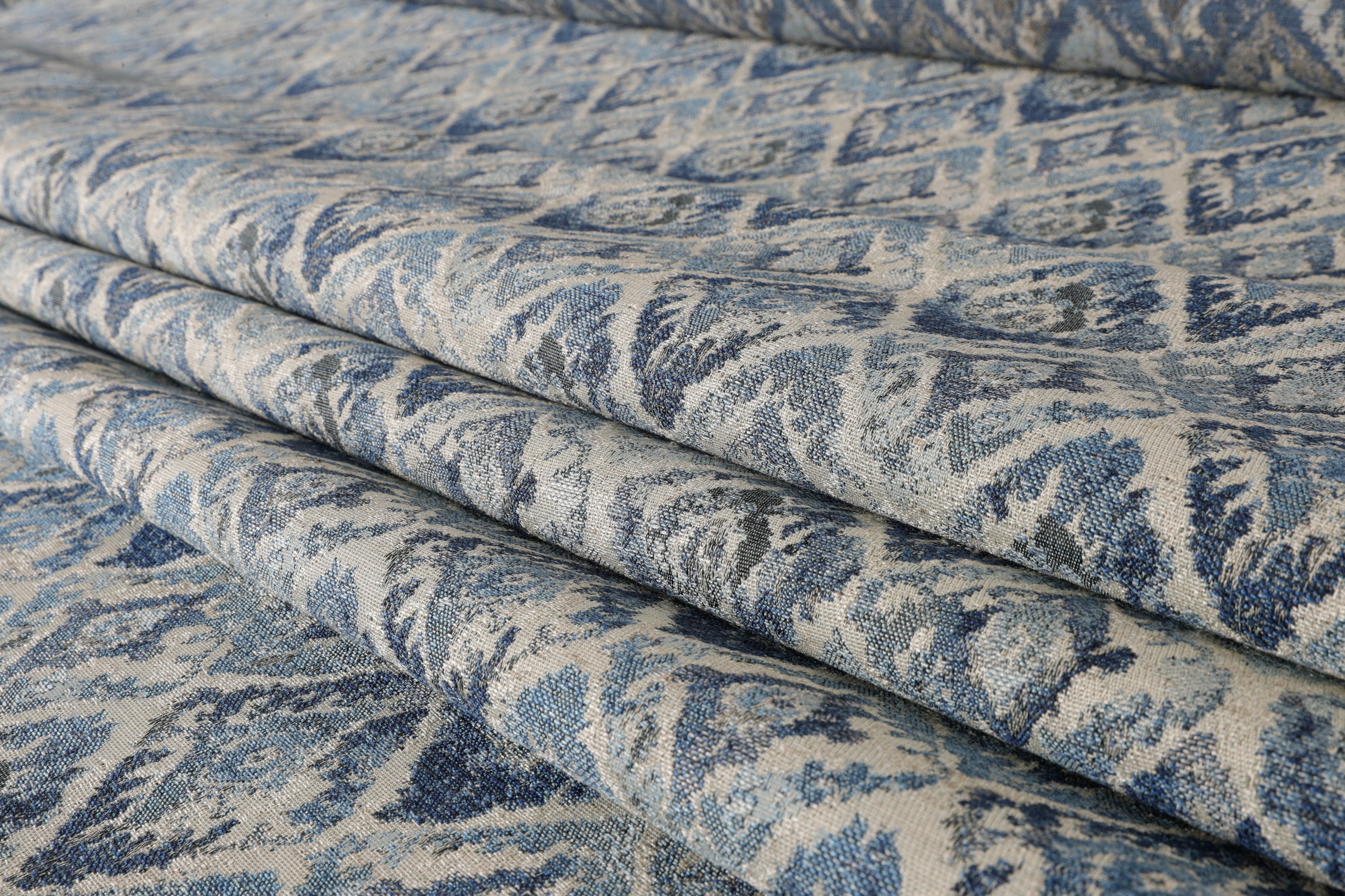 Navy and Light Blue Diamonds Designer Upholstery Fabric by the - Etsy