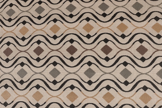 Beige Ripple and Diamond Pattern Upholstery Fabric by the - Etsy