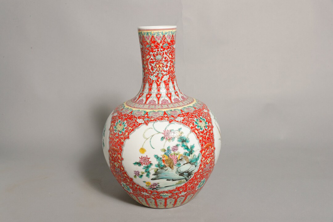 Four Flower Scenes, Porcelain Vase, for Home Deco, Museum Quality ...