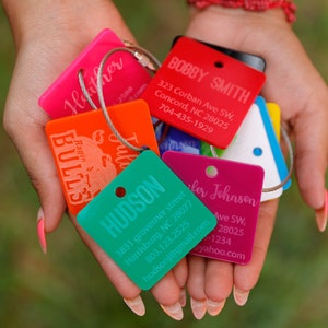 Premium Backpack Name Tags Personalized, Customized Luggage Name Tags ...