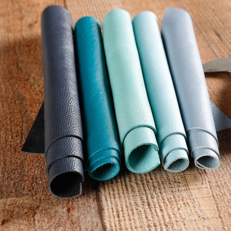 Light Blue Leather - Etsy
