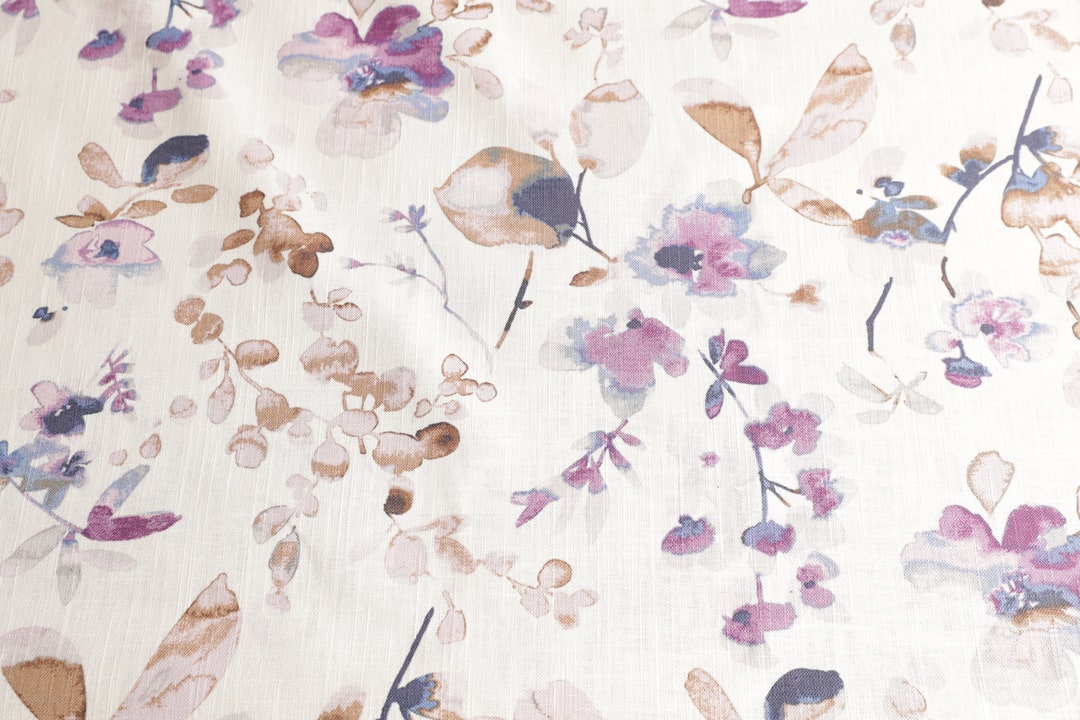 Printed Lavender Floral Designer Upholstery Fabric by the Yard-for Home ...