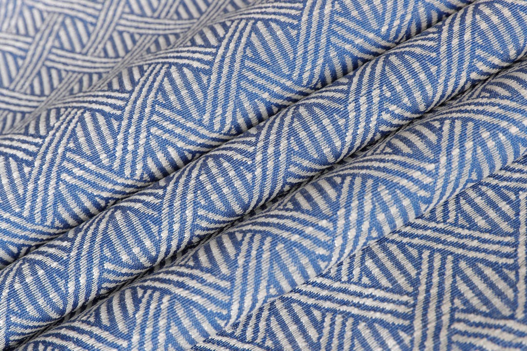 Blue and White Weaving Pattern Upholstery Fabric by the Yard - for Home ...
