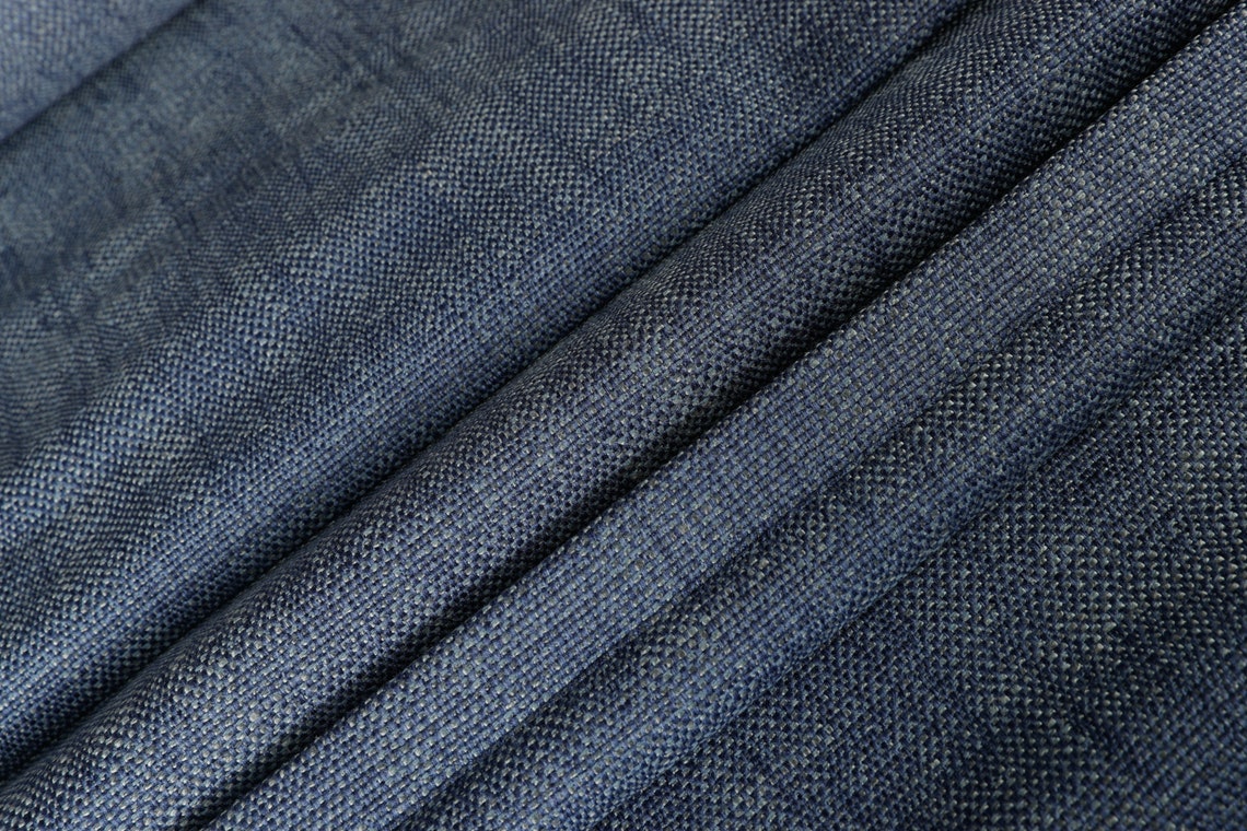Navy Blue Woven Upholstery Fabric by the Yard-for Home Decor - Etsy