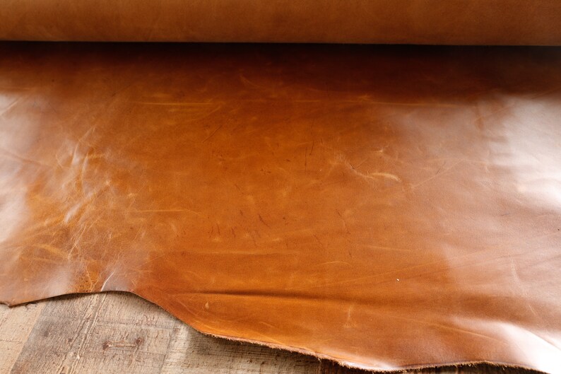 Premium Full Grain Pure Aniline Pull up Cowhide Wheat Brown - Etsy