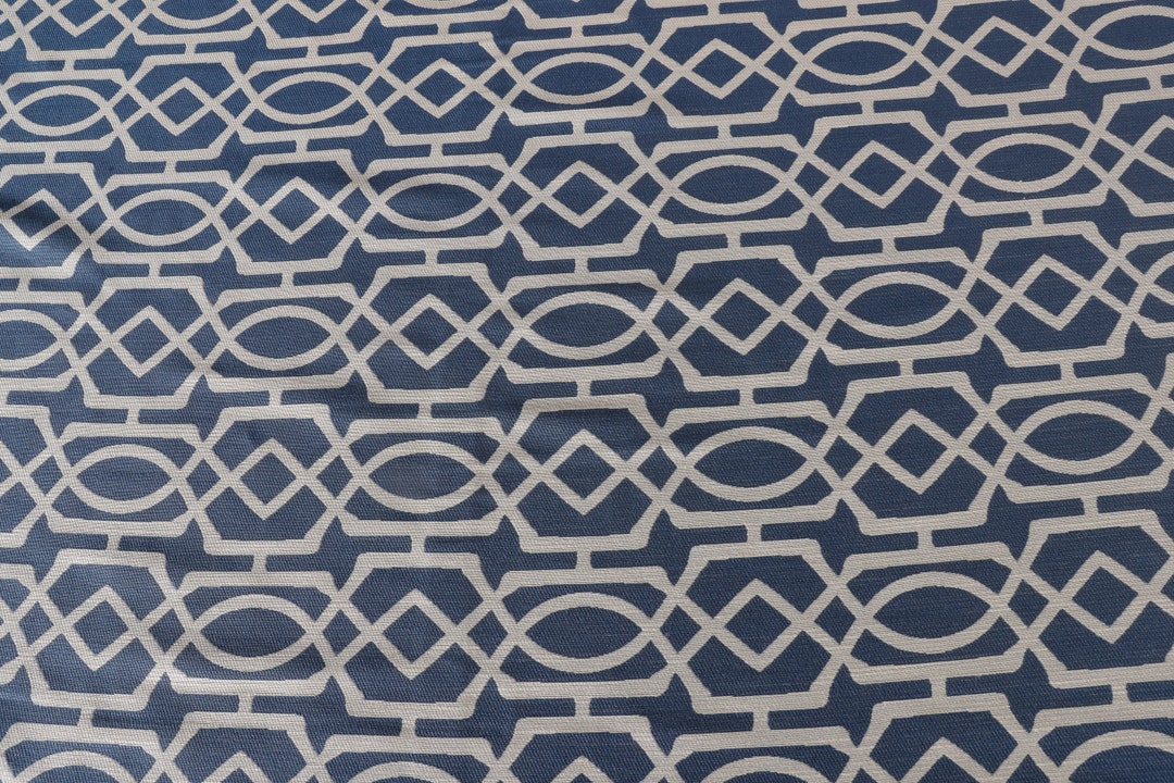 Woven High End Premium Grade Blue Pattern Upholstery Fabric by the Yard ...