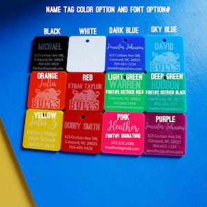 Premium Backpack Name Tags Personalized, Customized Luggage Name Tags ...