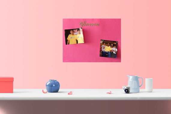 Pink Designer Upholstery Fabric Cork Board for Her Custom | Etsy