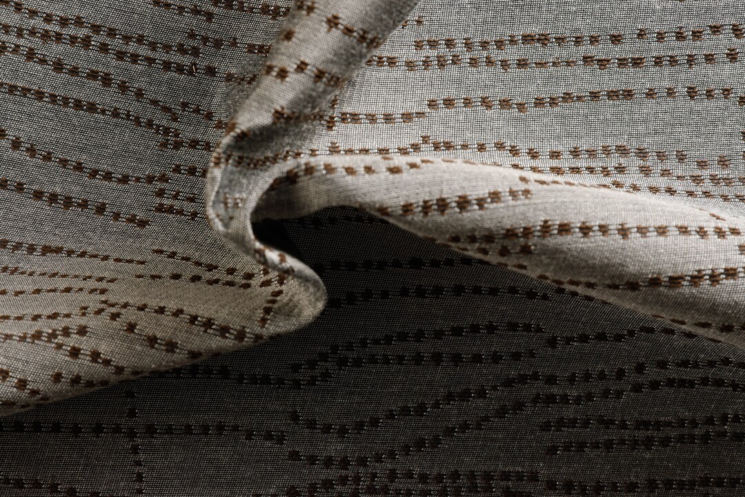 Silver and Brown Dotted Ripples Upholstery Fabric by the Yard-for Home ...