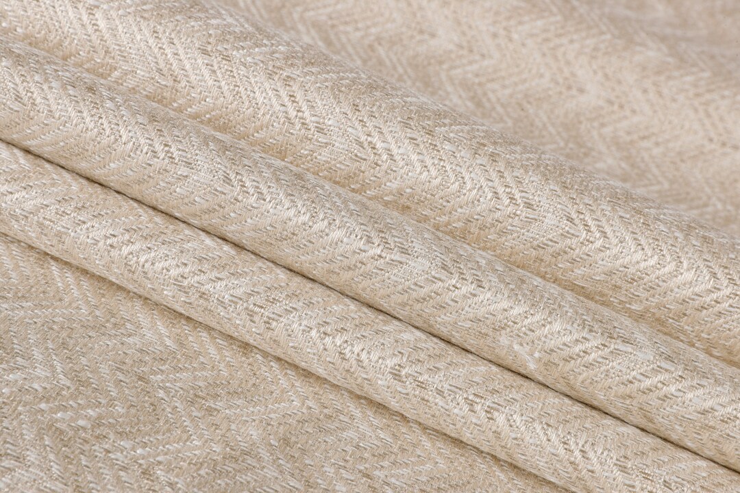 Cream Chevron Chenille Upholstery Fabric by the Yard - for Home Decor ...