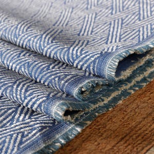 Blue and White Weaving Pattern Upholstery Fabric by the Yard - for Home ...