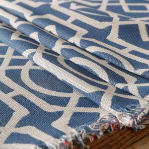 Woven High End Premium Grade Blue Pattern Upholstery Fabric by the Yard ...