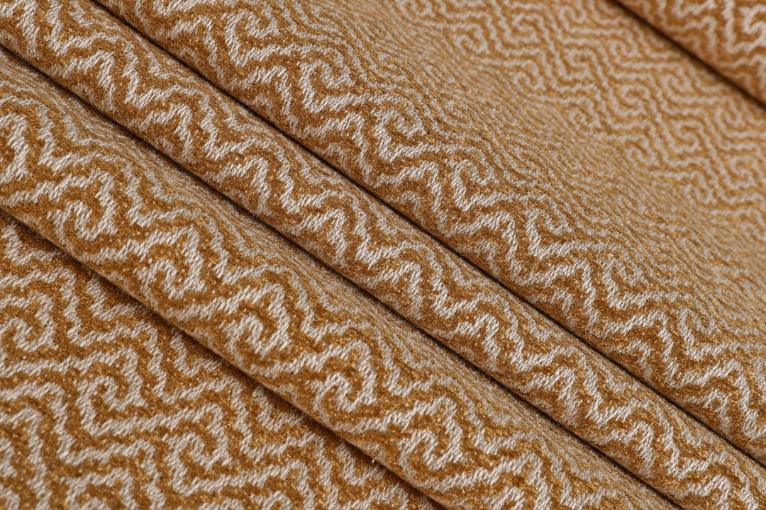 Brown and White Connected Greek Key Pattern-upholstery Fabric by the ...