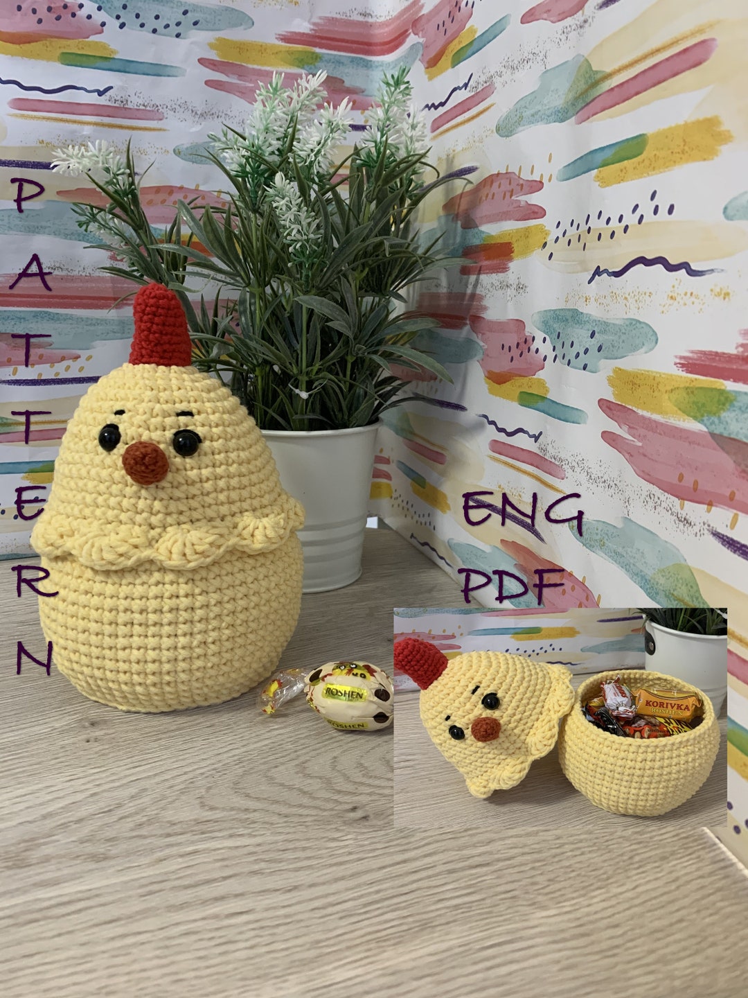 Easter Chicken Basket Amigurumi Decoration Crochet Pattern (PDF) - Etsy