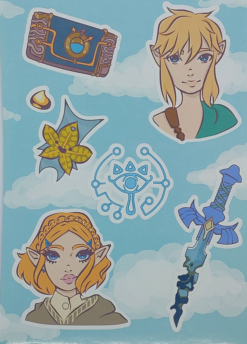 Leyenda de zelda lágrimas del reino hoja de pegatinas - Etsy México
