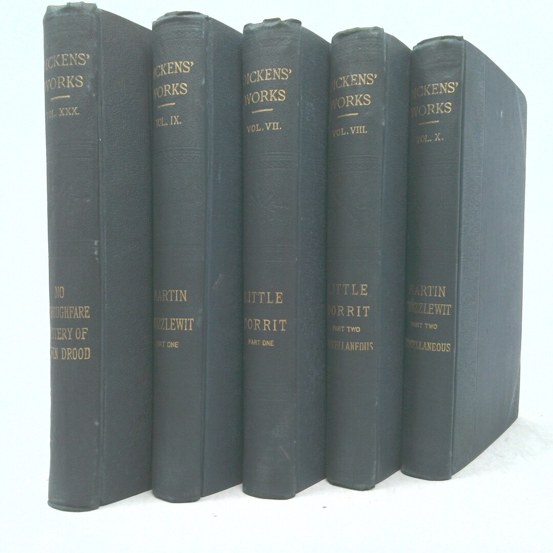 Vintage Book Set With Featured Title | Dicken's Works No Throughout ...