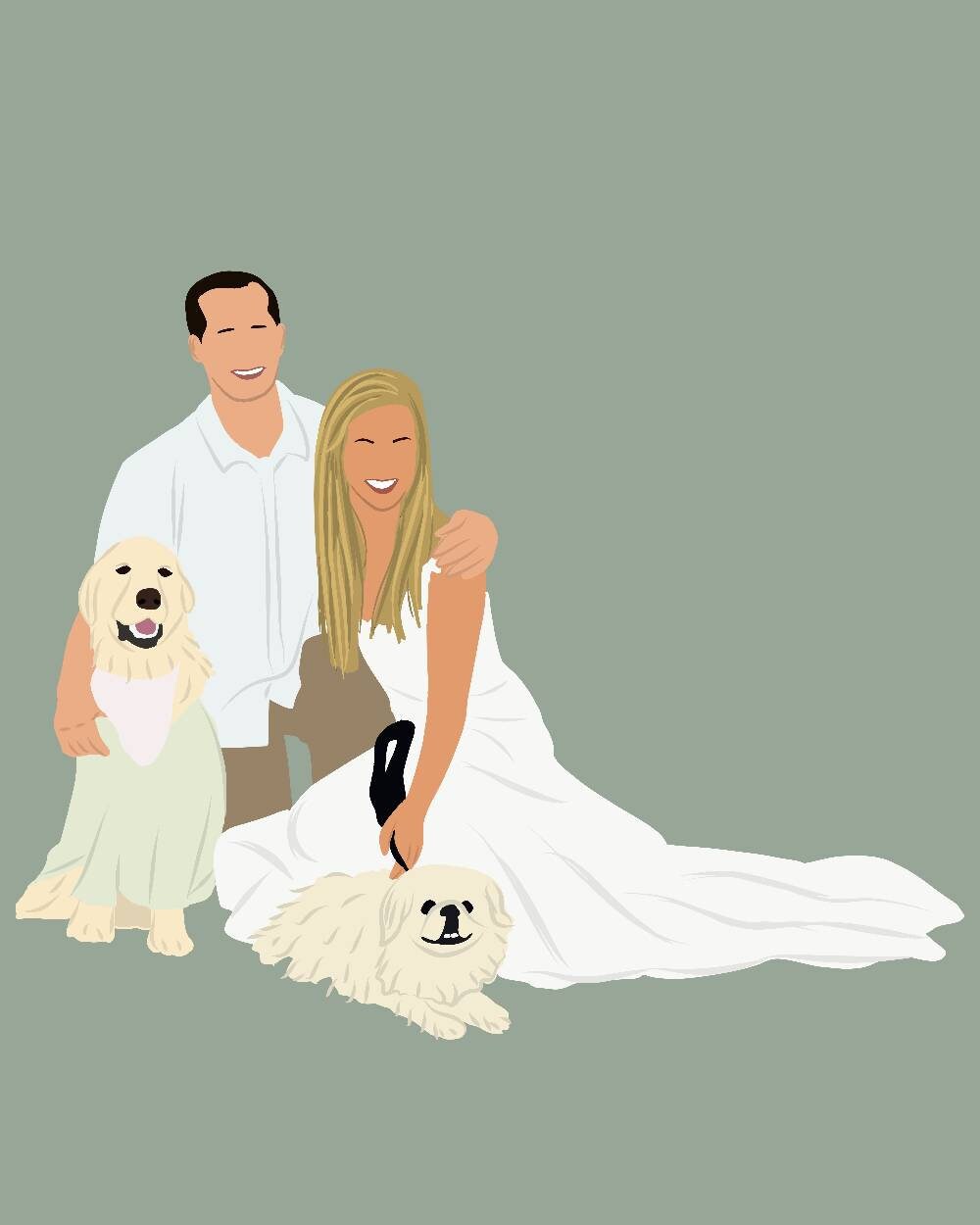 Custom Minimal Faceless Wedding Portrait Digital Portrait - Etsy