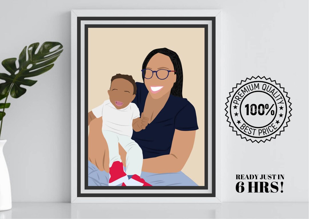 Custom Minimalist Digital Portrait Faceless Illustration ASAP ...