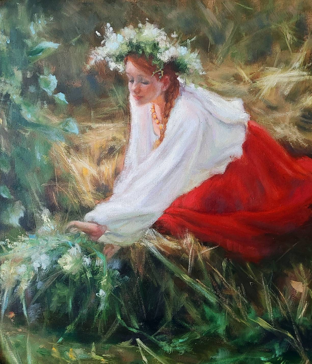 Original Woman Oil Painting: Slavic Portrait Art (24x20 in Framed) - Etsy