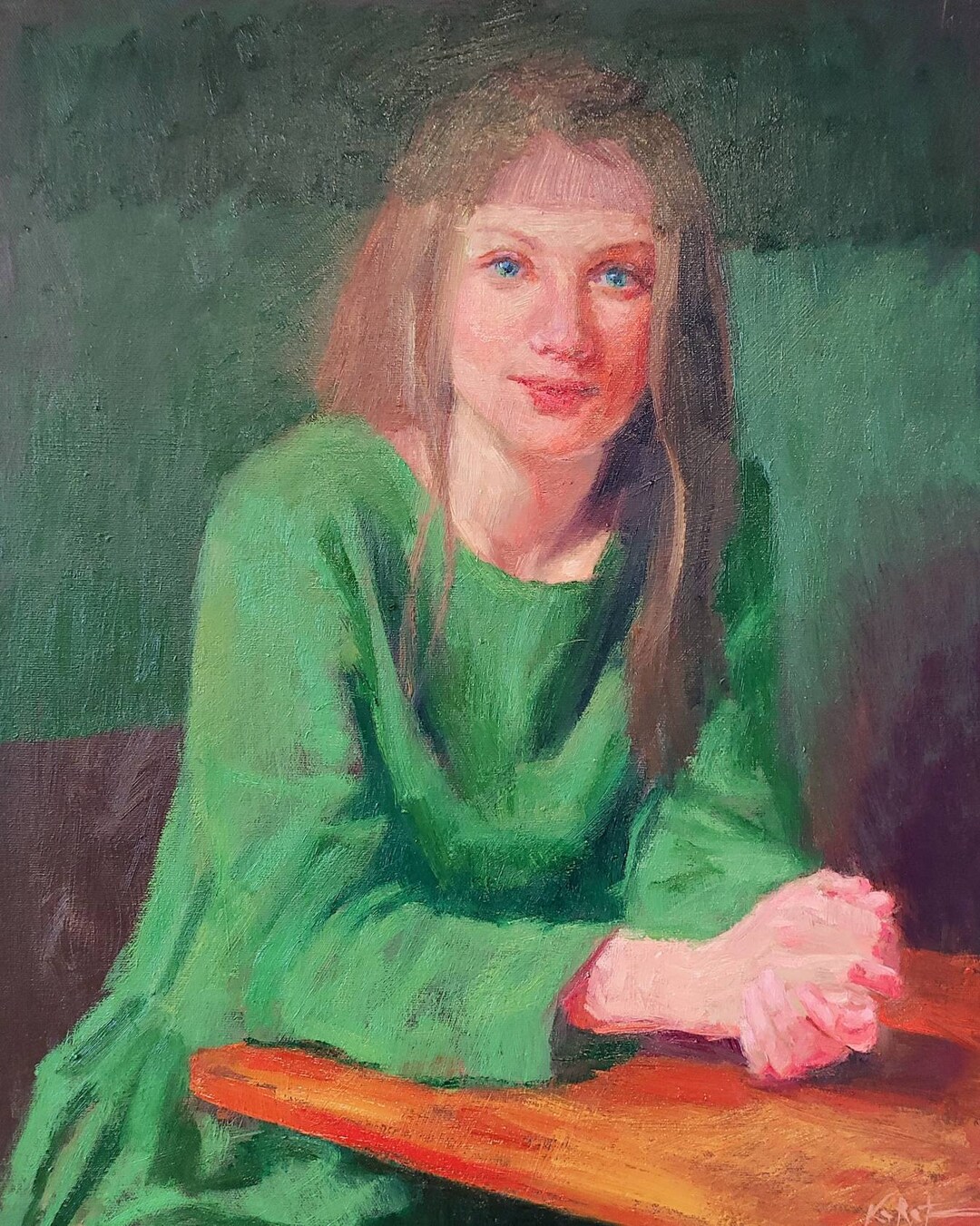 Female Portrait Oil Painting Girl Portrait Painting on Stretched Canvas ...