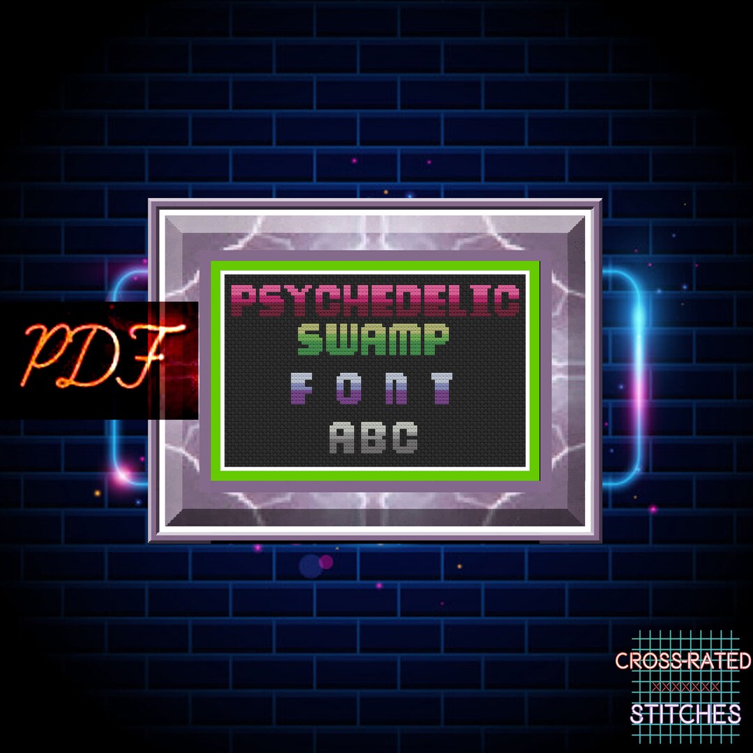 Psychedelic Swamp Font Colorful Alphabet Block Letters Gradient Trippy ...
