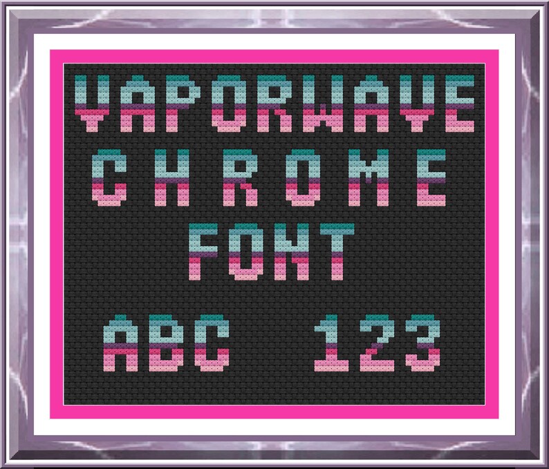 Vaporwave Chrome Font Aesthetic Retro Block Letters 80's Alphabet - Etsy