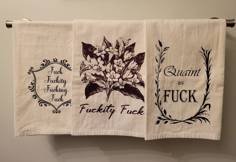 Set of 3 F-word Kitchen Towels - Etsy
