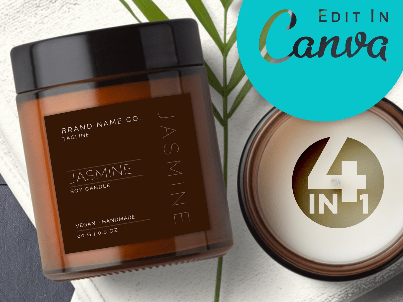Modern Candle Label Templates | Luxury Candle Labels | Jar Labels | Jar ...