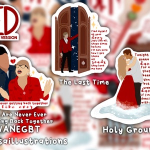 Taylor Inspired Red Kiss Cut Vinyl Stickers | Weatherproof, Laminated ...