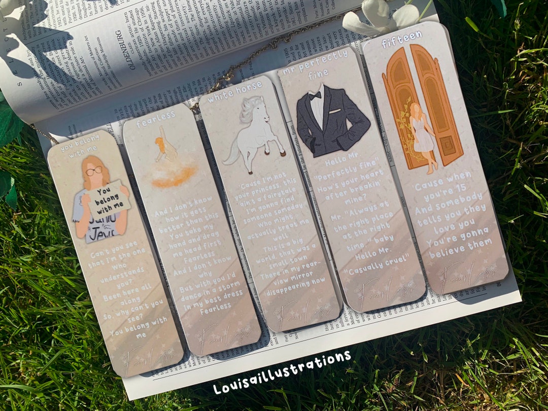 Taylor Inspired Fearless Laminated Bookmarks Album Quotes and ...