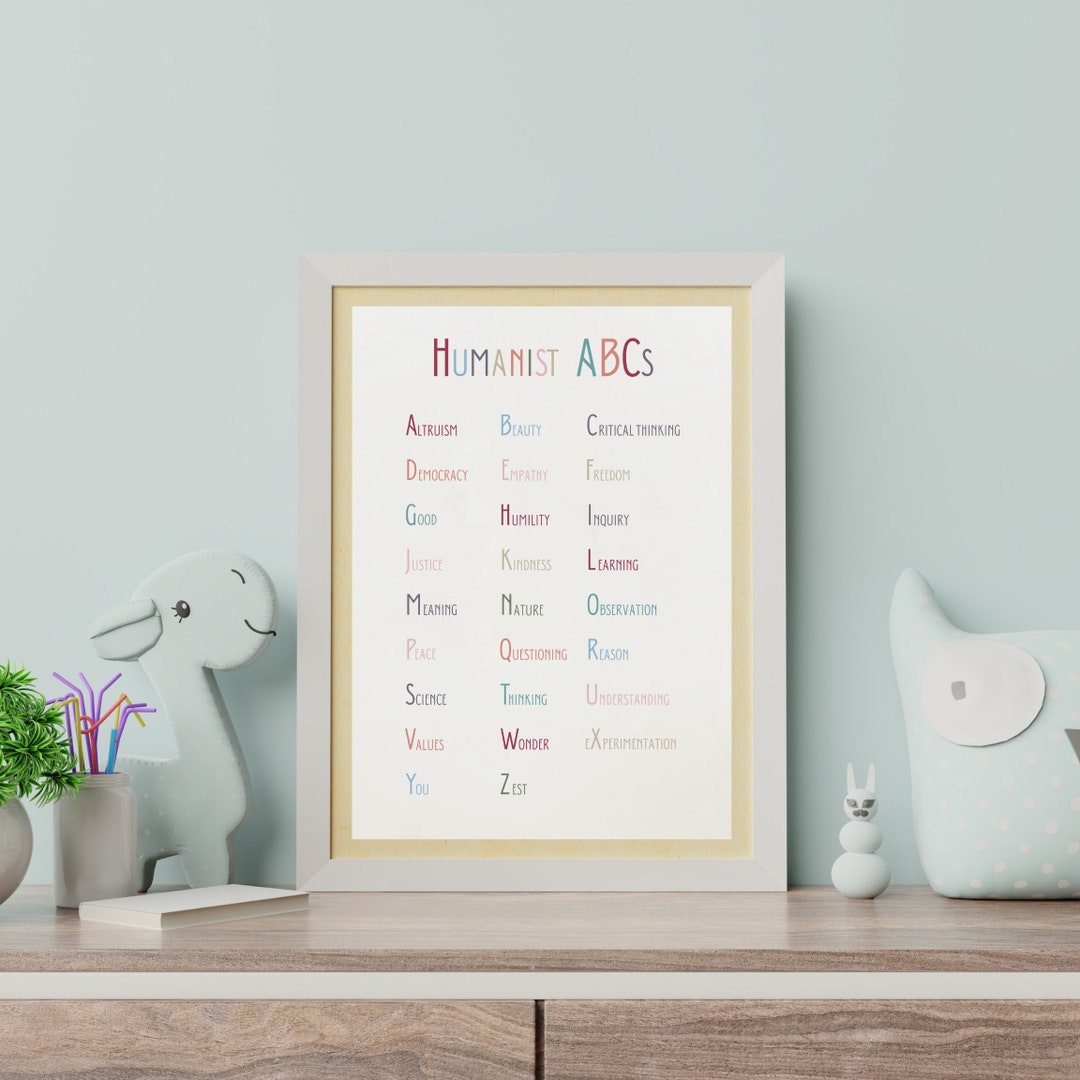 Humanist Abcs Nursery Art | Humanism Alphabet Poster | Humanist Kids ...