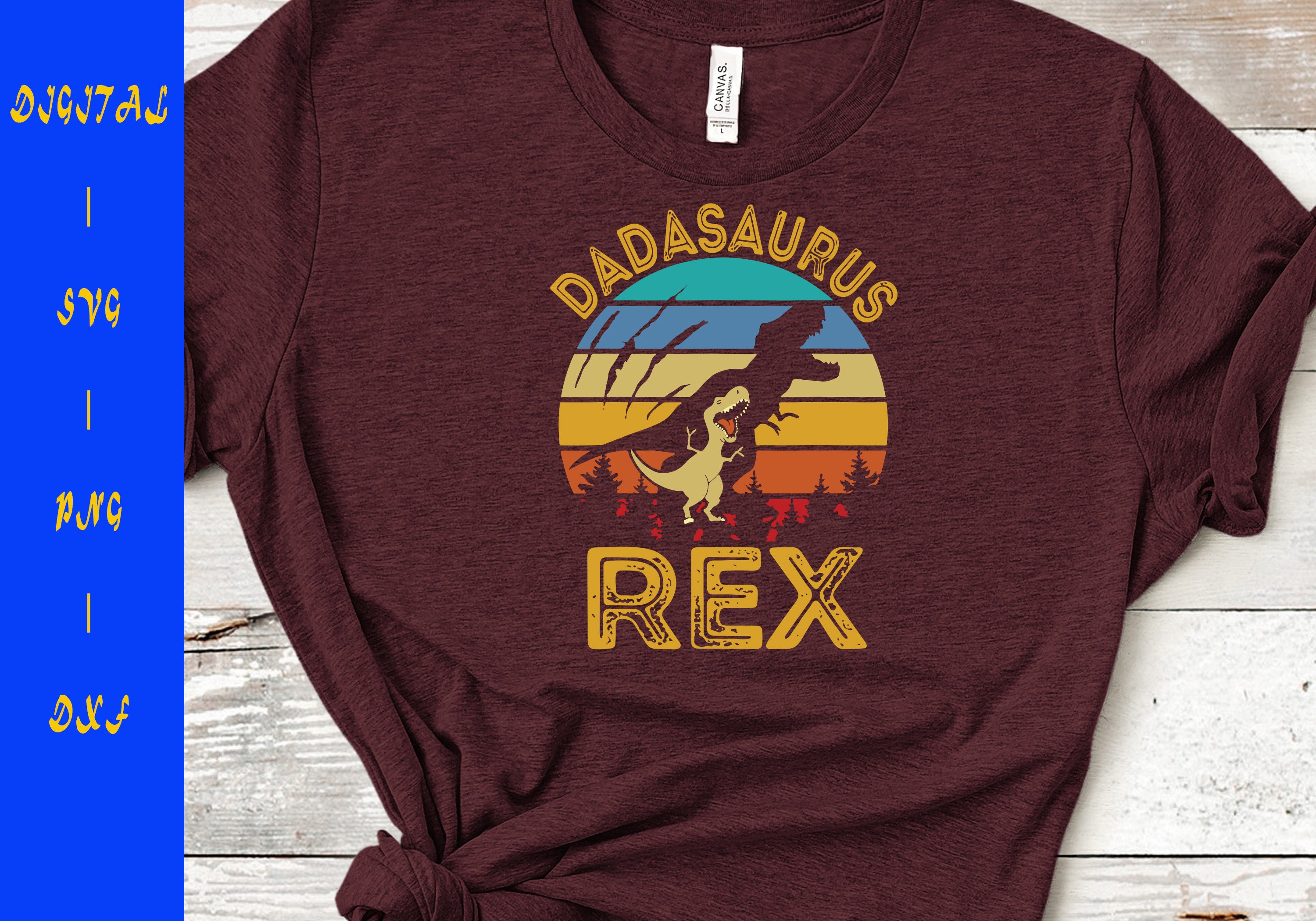 Vintage Dadasaurus Rex Svg Regalos del Día de los Padres | Etsy