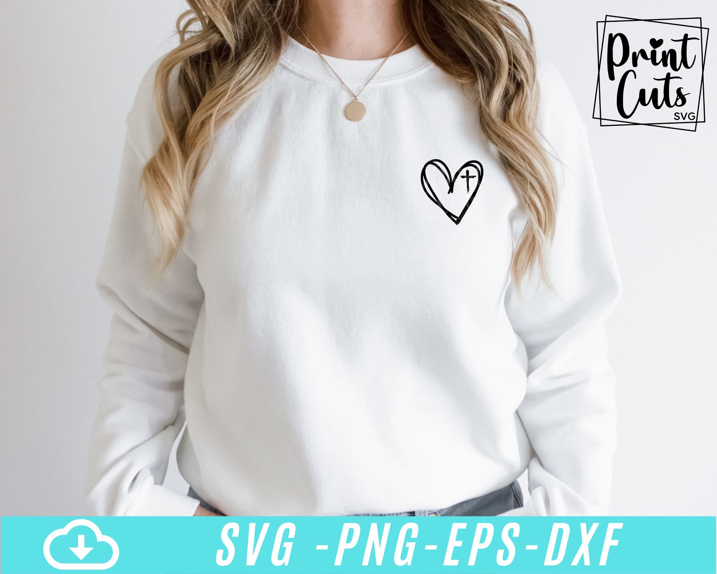 Jesus Heart Cross Svg File Religious Svg Descarga Etsy México