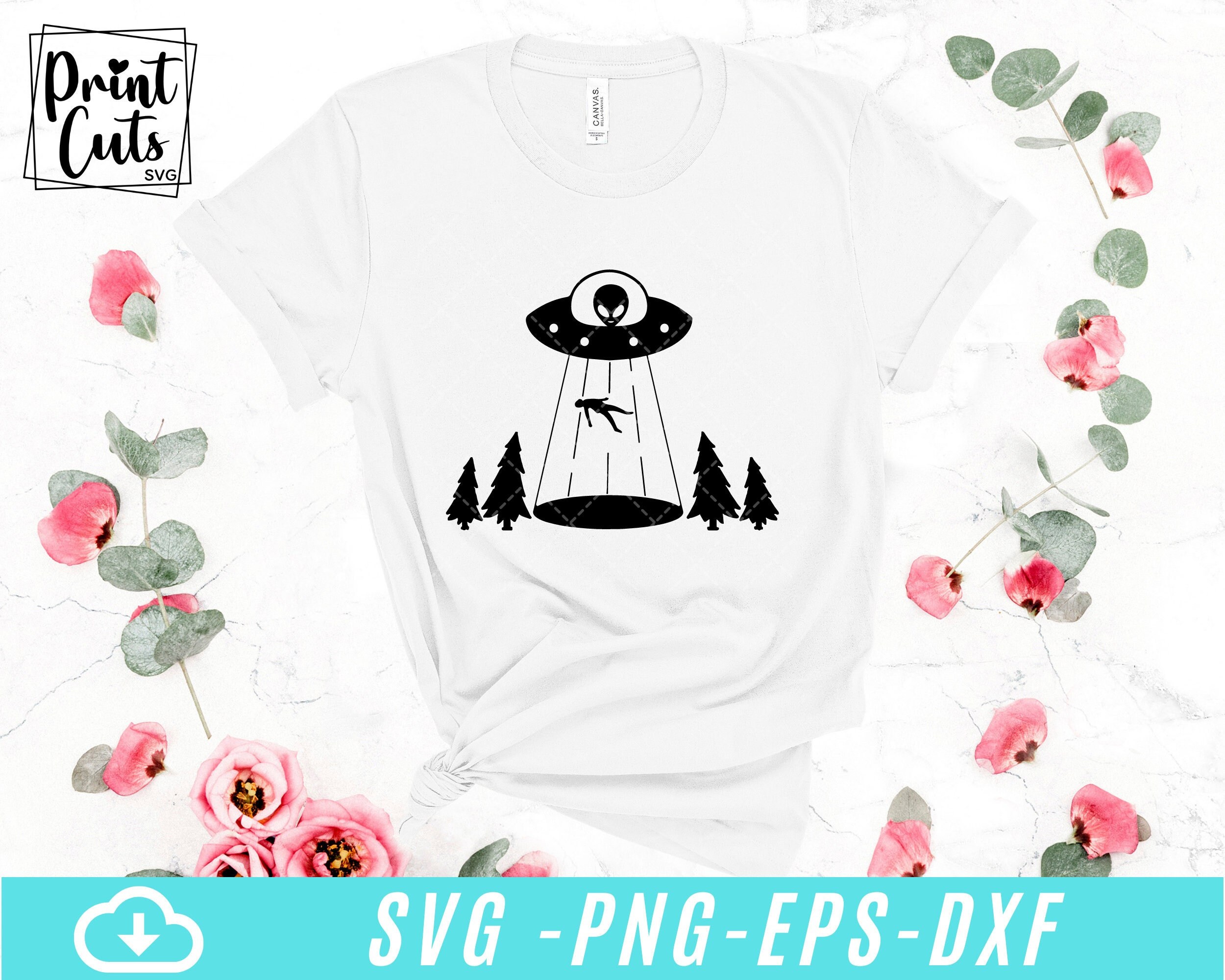 Alien Abduction SVG Alien Vector UFO Svg Outer Space Alien - Etsy