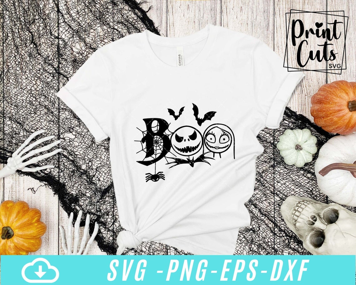 Boo Svg, Jack and Sally Svg, Boo Squad, Kids Halloween Costume, Spooky ...