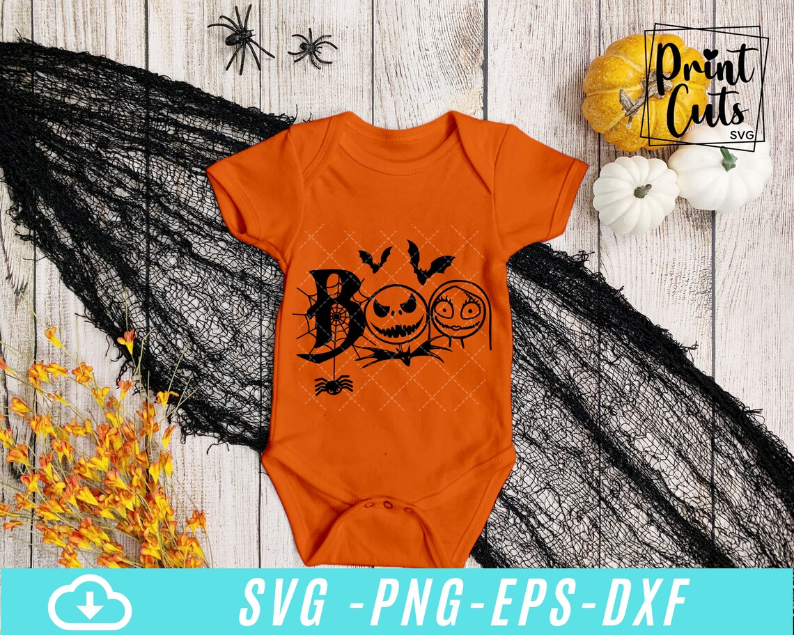Boo Svg, Jack and Sally Svg, Boo Squad, Kids Halloween Costume, Spooky ...