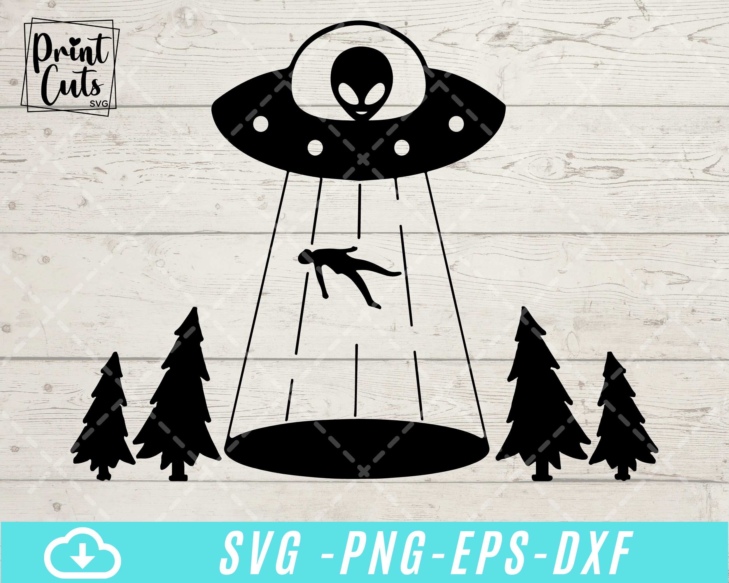 Alien Abduction SVG Alien Vector UFO Svg Outer Space Alien | Etsy